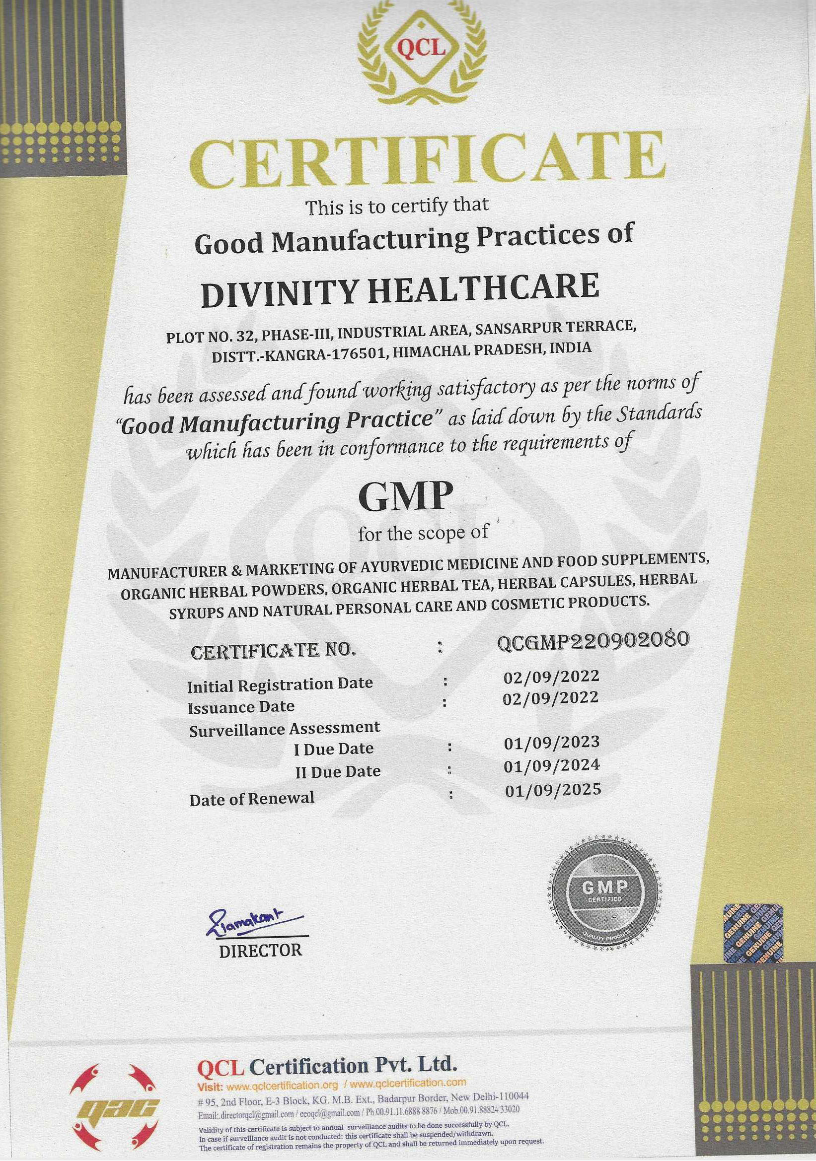 Product Certificate
